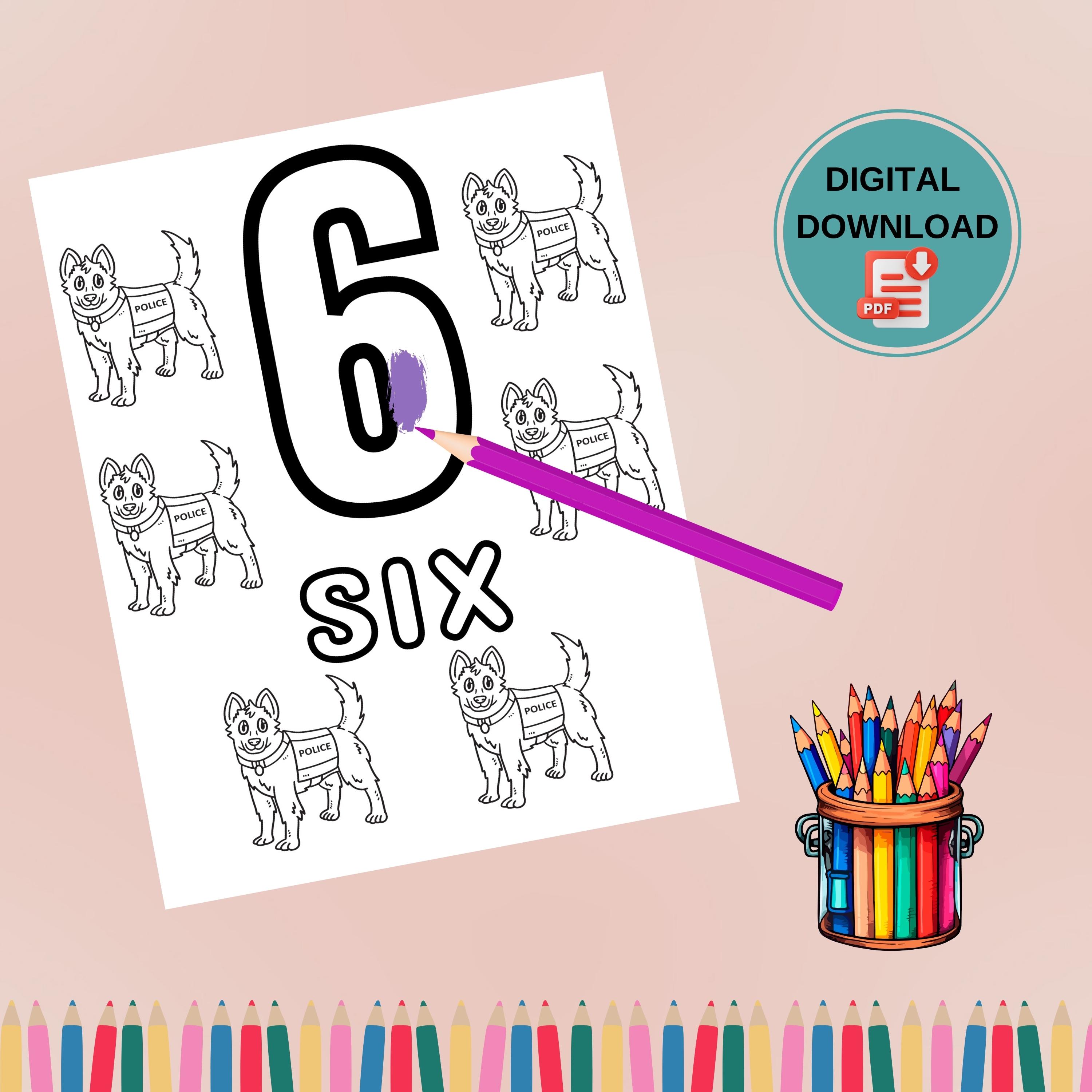 Number Coloring Pages 1-10 Printable Prek Worksheets Coloring Book Page ...