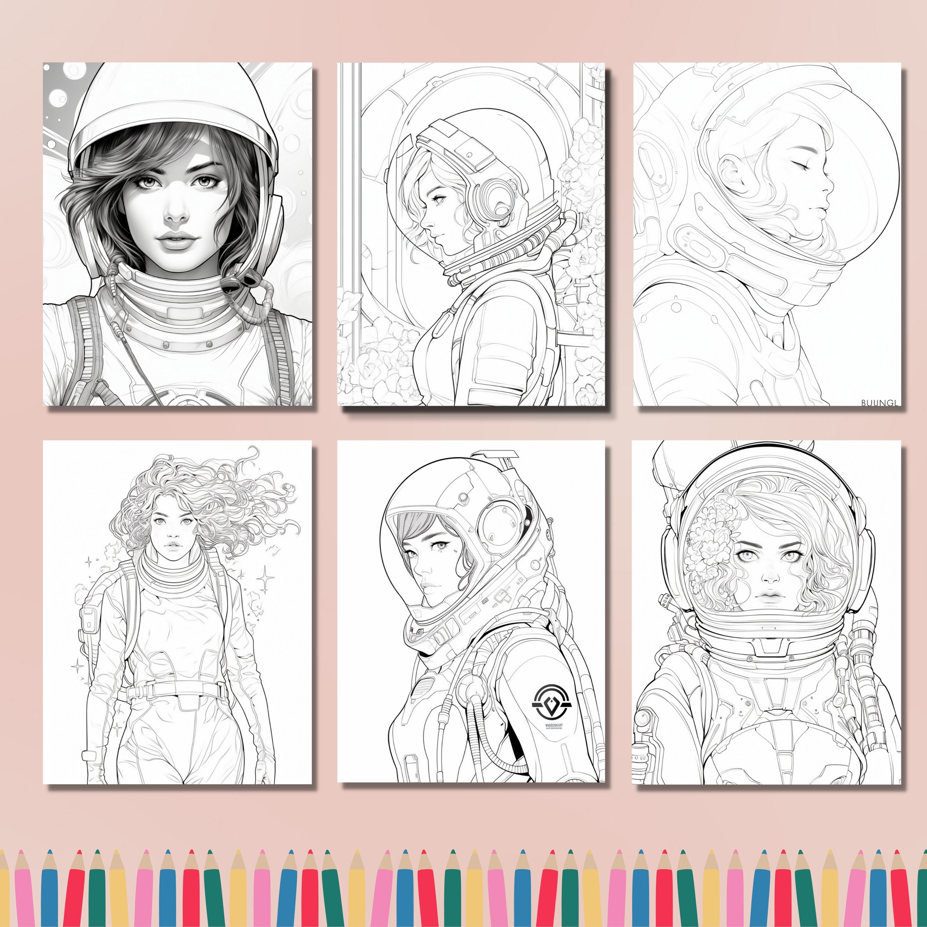 40 Anime Space Girls Coloring Book Pages Astronot Coloring Sheets Manga ...