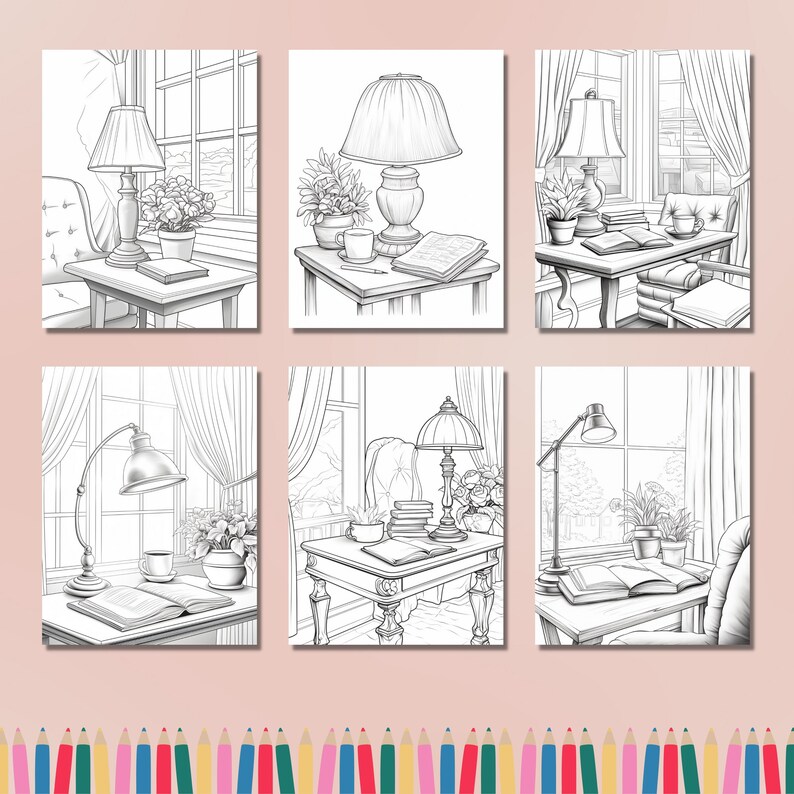 40 Reading Nook Coloring Pages Book Nook Pages, Bookshelf Coloring ...