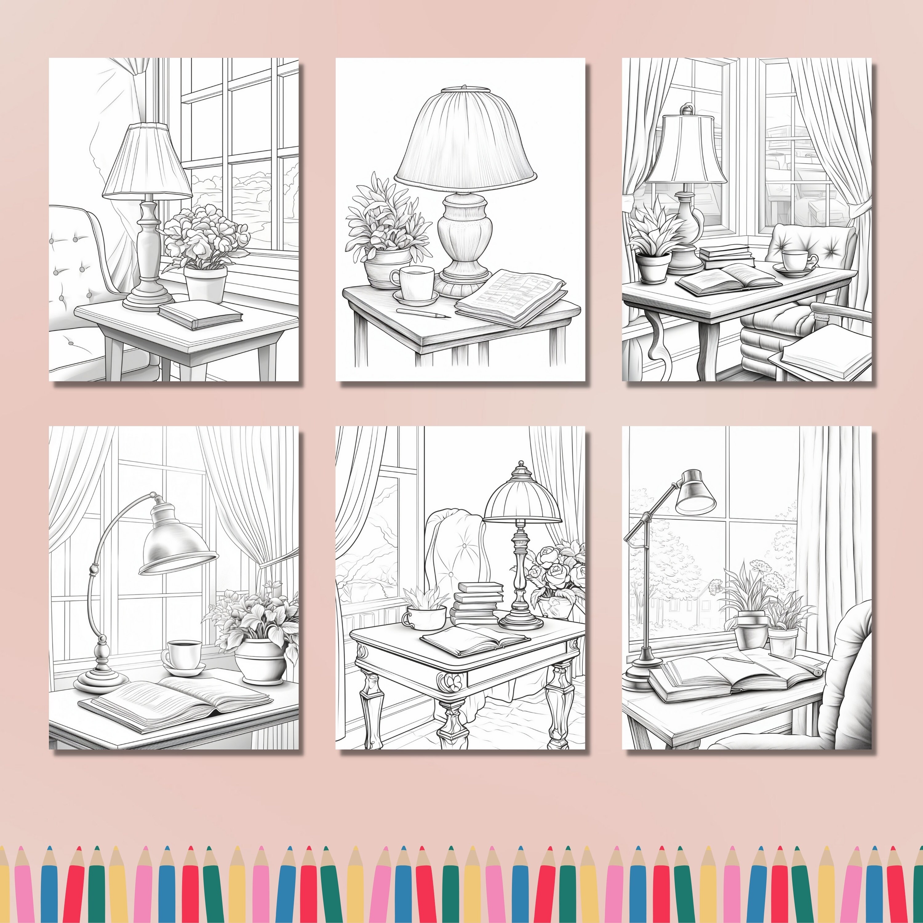 40 Reading Nook Coloring Pages Book Nook Pages, Bookshelf Coloring ...