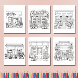 40 Flower Shop Coloring Pages, Flower Storefront Coloring Sheets ...