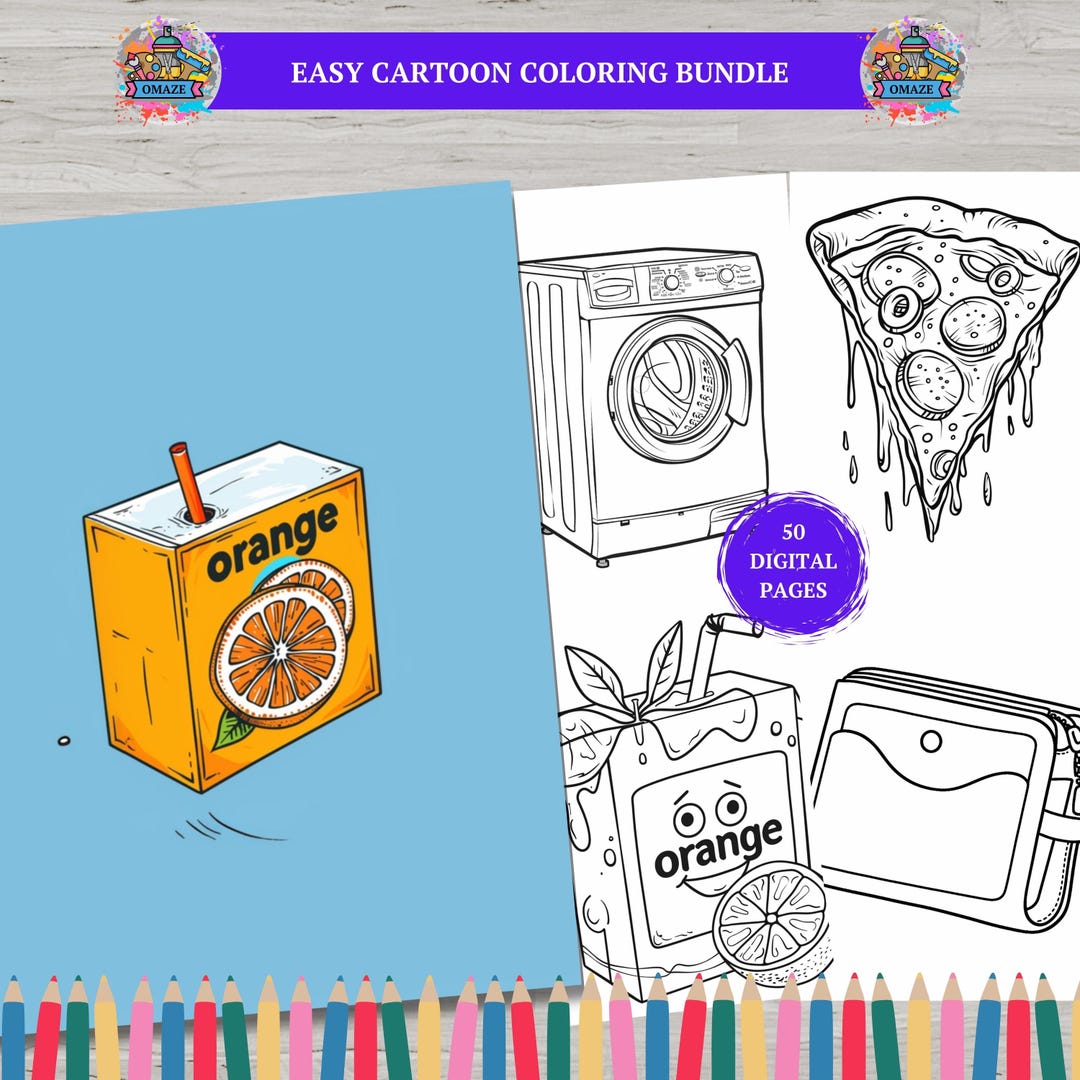 50 Easy Cartoon Coloring Pages for Adult and Kids, Fantasy Coloring ...