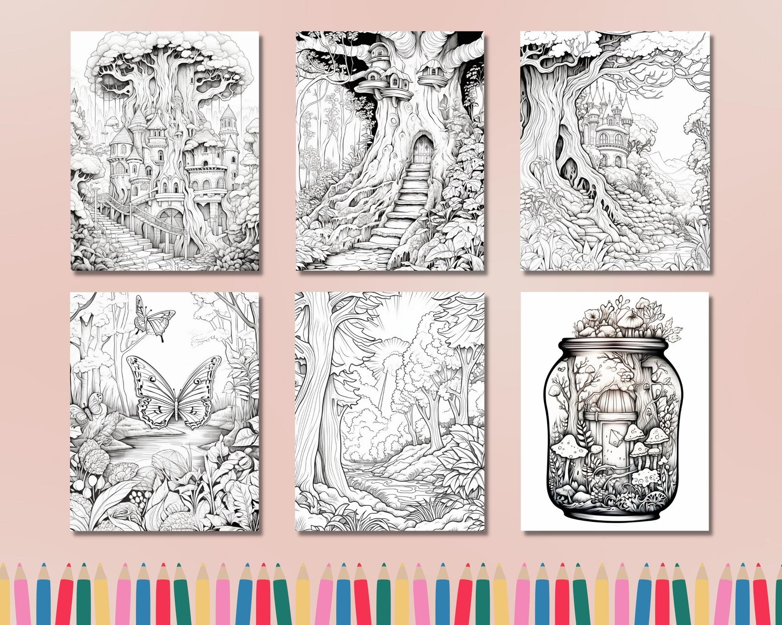 41 Enchanted Forest Coloring Book Pages, Magical Forest Coloring Pages ...