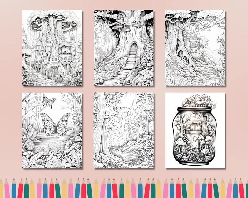 41 Enchanted Forest Coloring Book Pages, Magical Forest Coloring Pages ...
