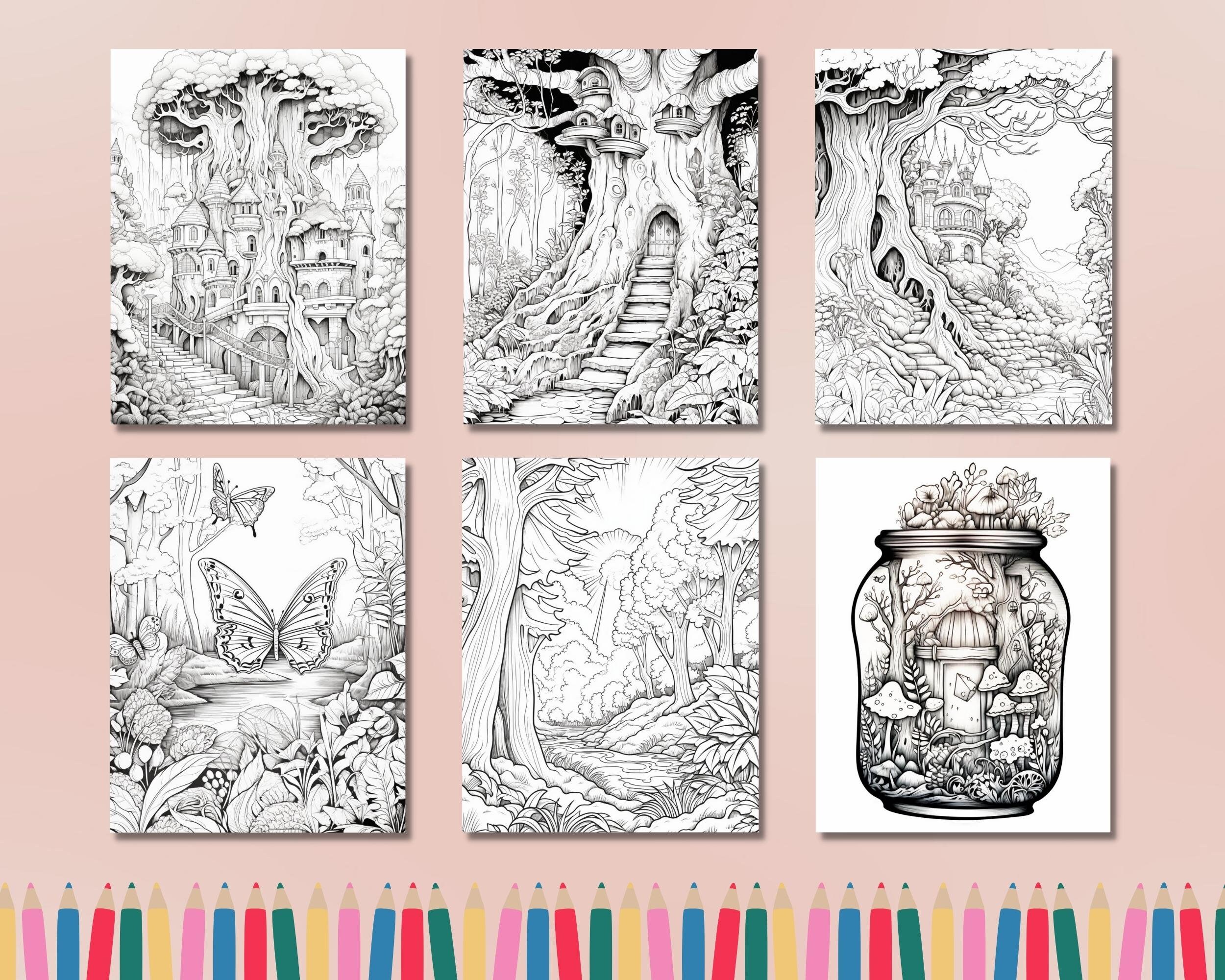 41 Enchanted Forest Coloring Book Pages, Magical Forest Coloring Pages ...