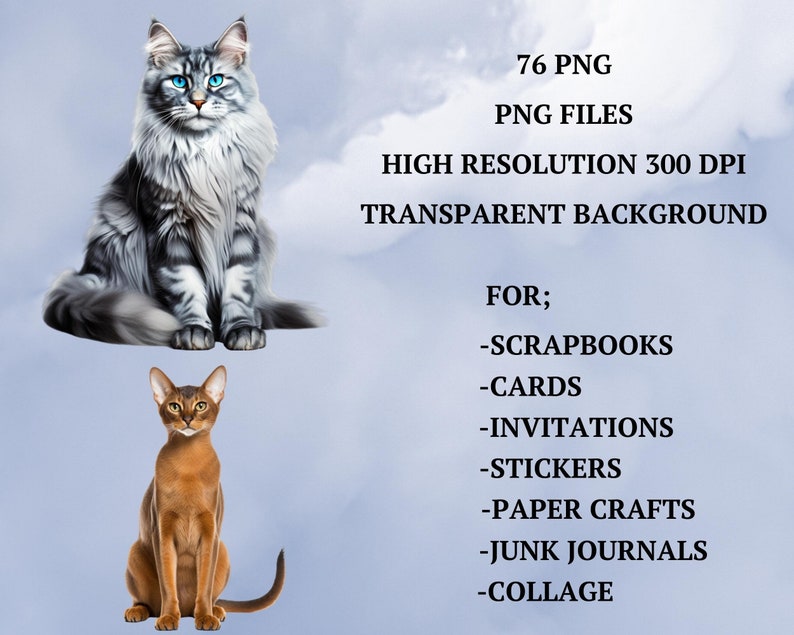 76 Cat Breeds Clipart Bundle Cats Clipart, Cats Clipart, Animals ...