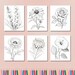 100 Botanical Flowers Coloring Book Pages, Blooming, Adults and Kids ...