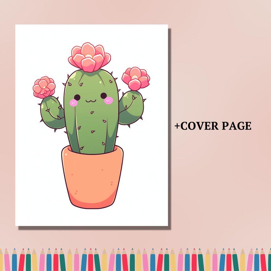 50 Kawaii Cactus Coloring Pages Cute Cactus and Plants Cute Coloring ...