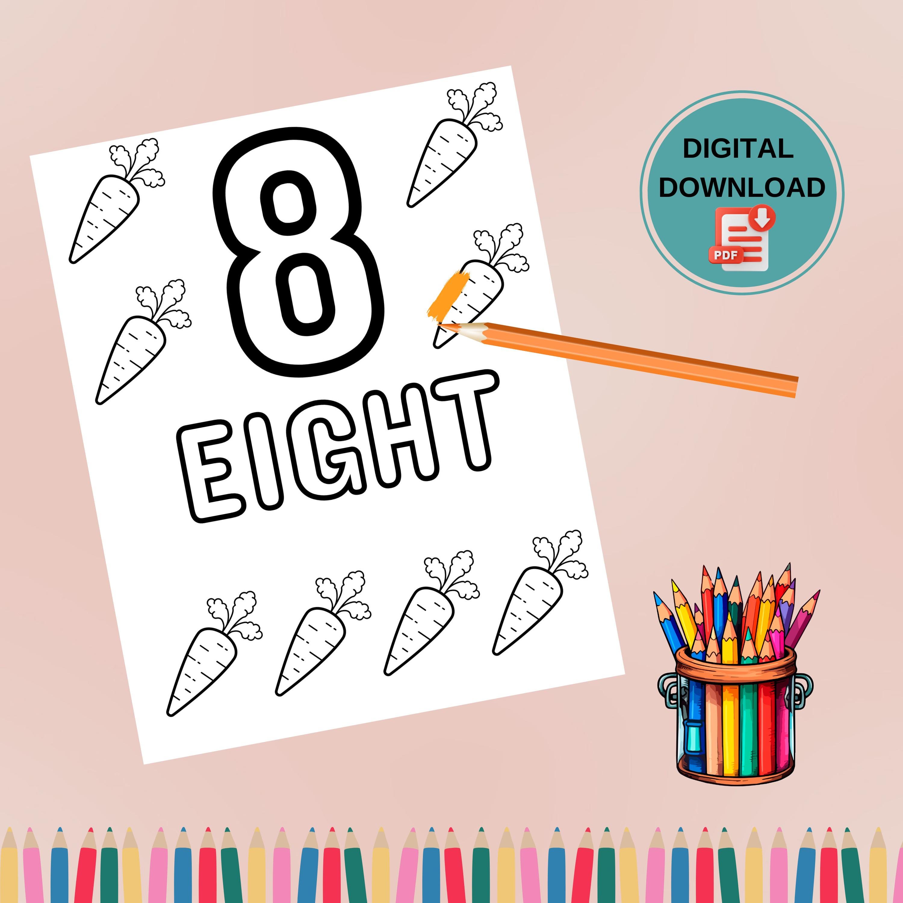 Number Coloring Pages 1-10 Printable Prek Worksheets Coloring Book Page ...
