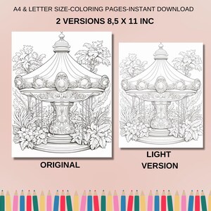 50 Bloming Carousel Coloring Book Pages Carousel Horse Coloring Sheets ...