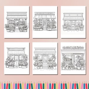 40 Flower Shop Coloring Pages, Flower Storefront Coloring Sheets ...