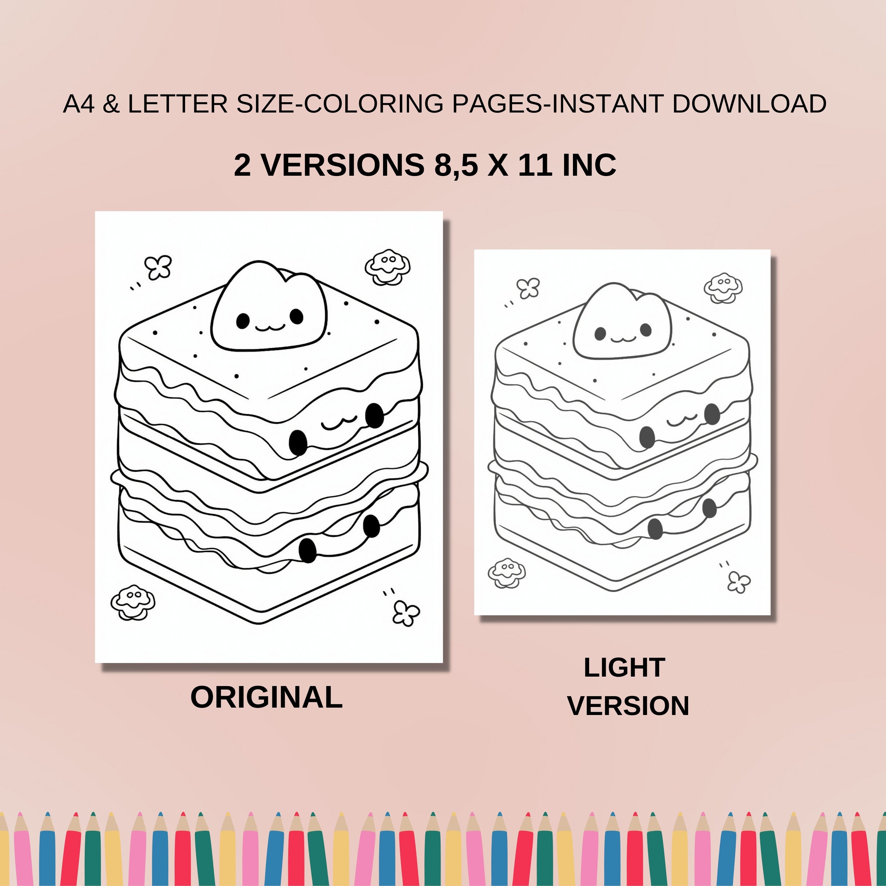 50 Kawaii Food Coloring Pages, Kawaii Cake, Cute Coloring, Kawaii Gifts ...