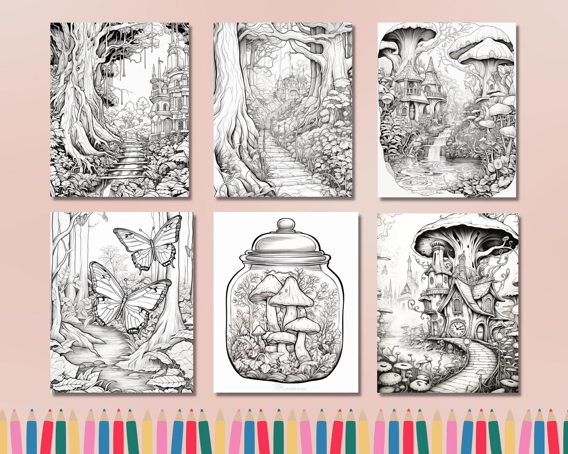 41 Enchanted Forest Coloring Book Pages, Magical Forest Coloring Pages ...