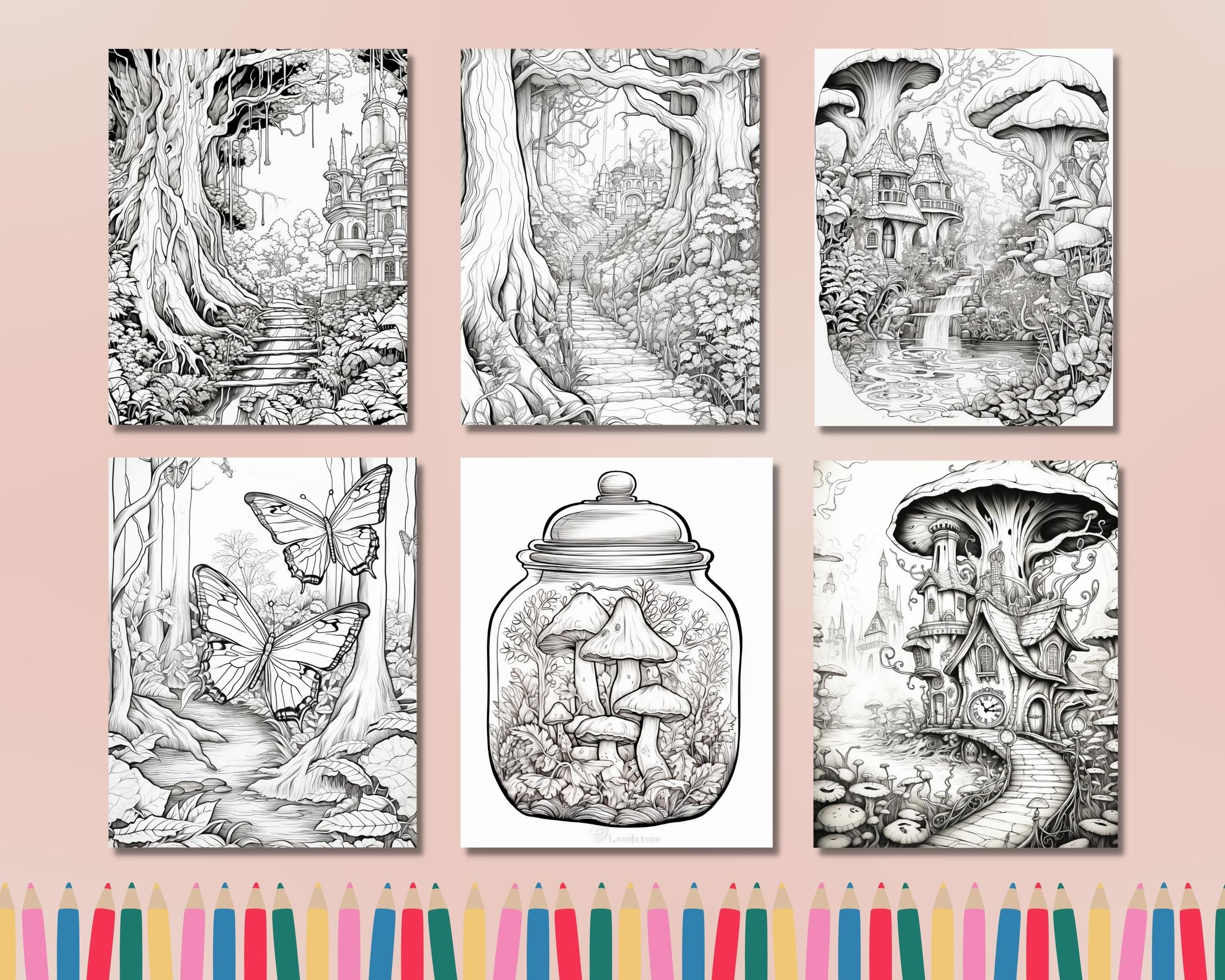 41 Enchanted Forest Coloring Book Pages, Magical Forest Coloring Pages ...