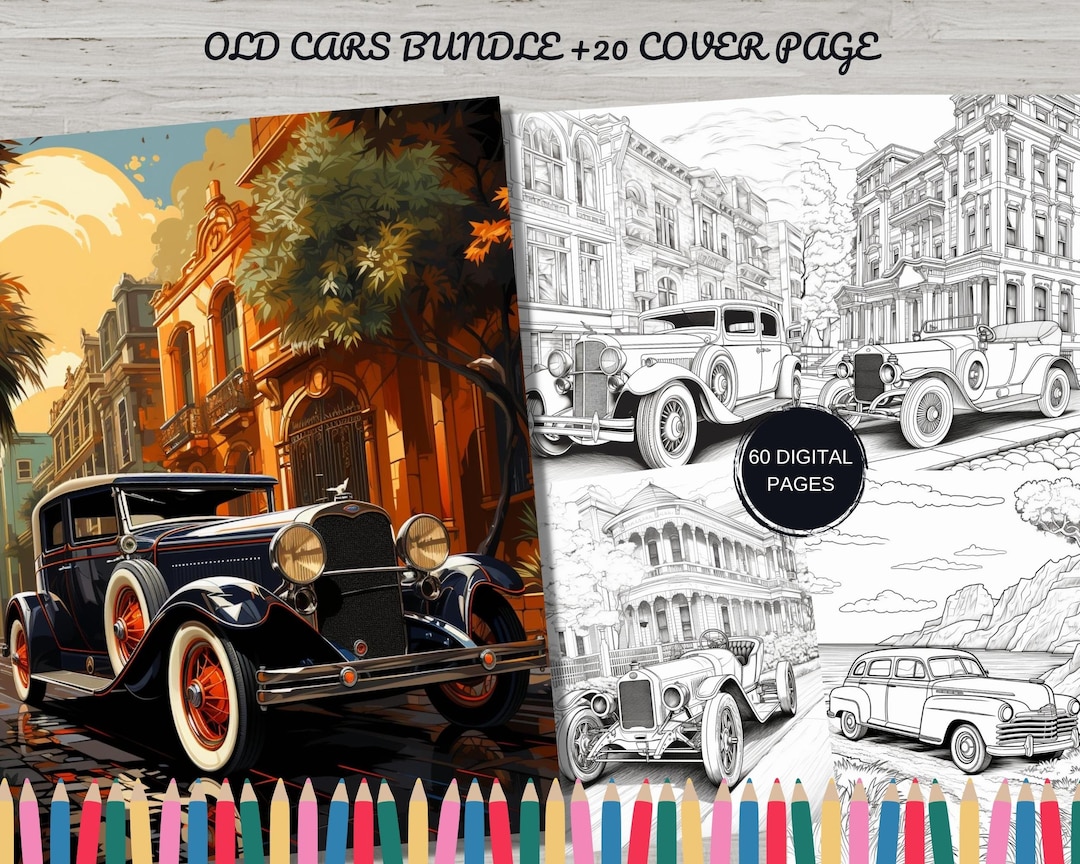 60 Old Cars Coloring Pages - Adults Kids Coloring Pages, Antique Car ...