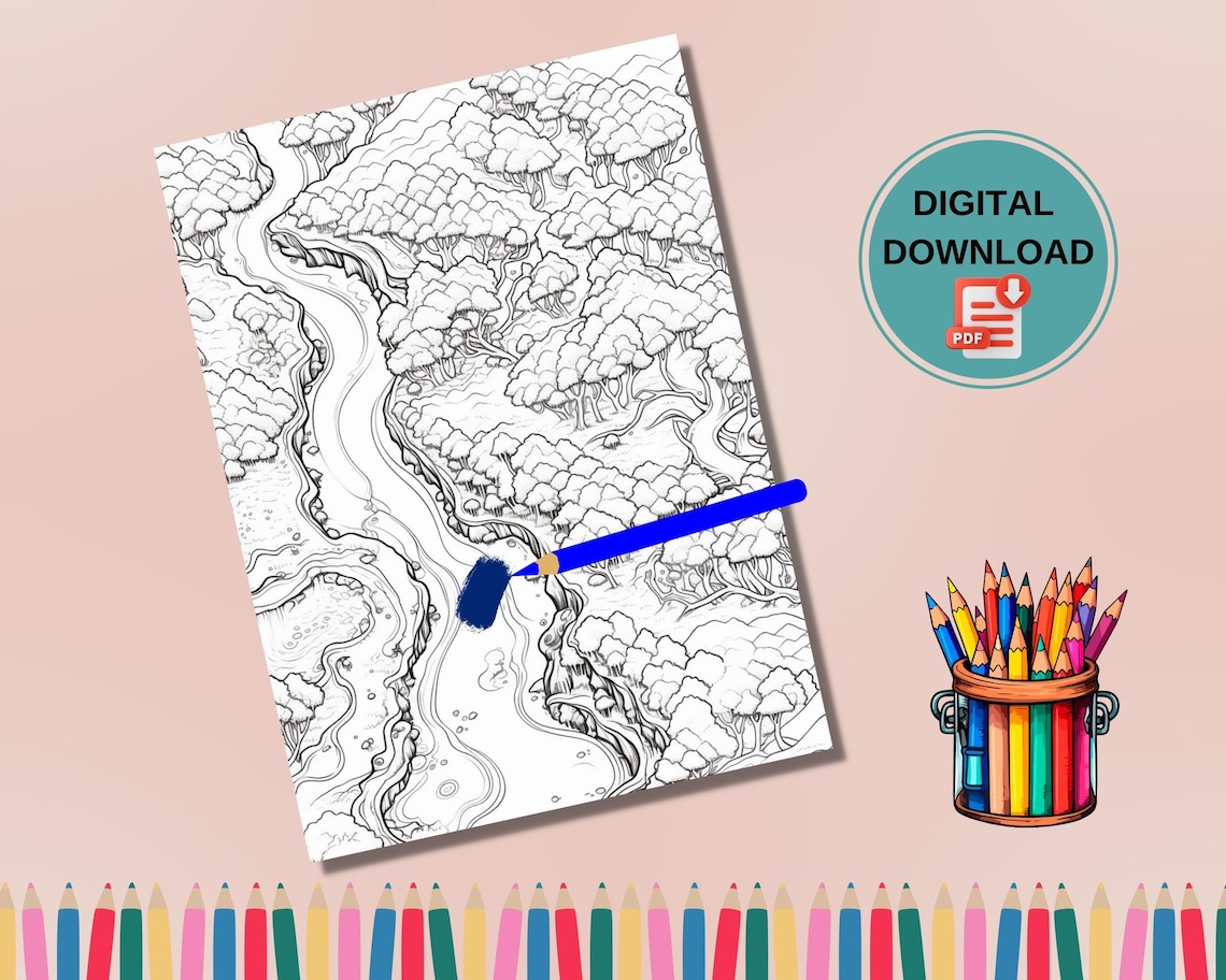 55 Fantasy Map Coloring Pages Adult and Kids Coloring Book, Fantasy ...