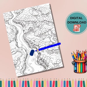 55 Fantasy Map Coloring Pages Adult and Kids Coloring Book, Fantasy ...