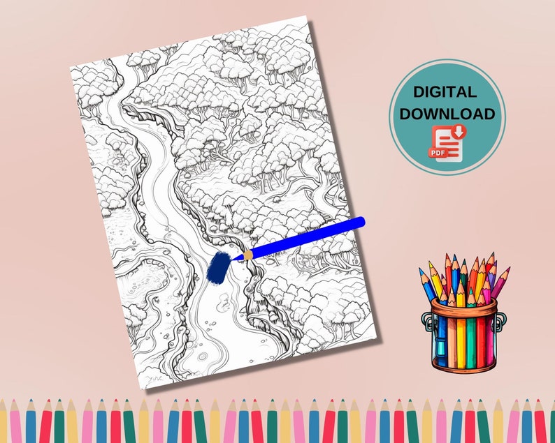 55 Fantasy Map Coloring Pages Adult and Kids Coloring Book, Fantasy ...