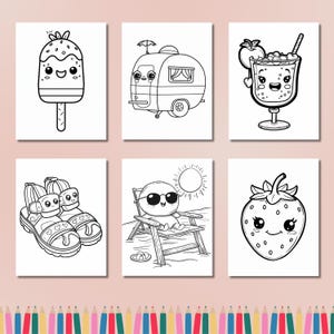 100 Summer Kawaii Coloring Book Pages, Cute Coloring Pages, Anime ...