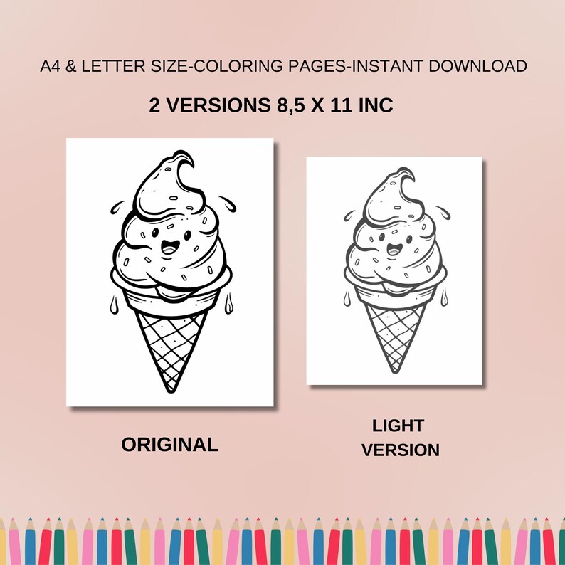 100 Summer Kawaii Coloring Book Pages, Cute Coloring Pages, Anime ...