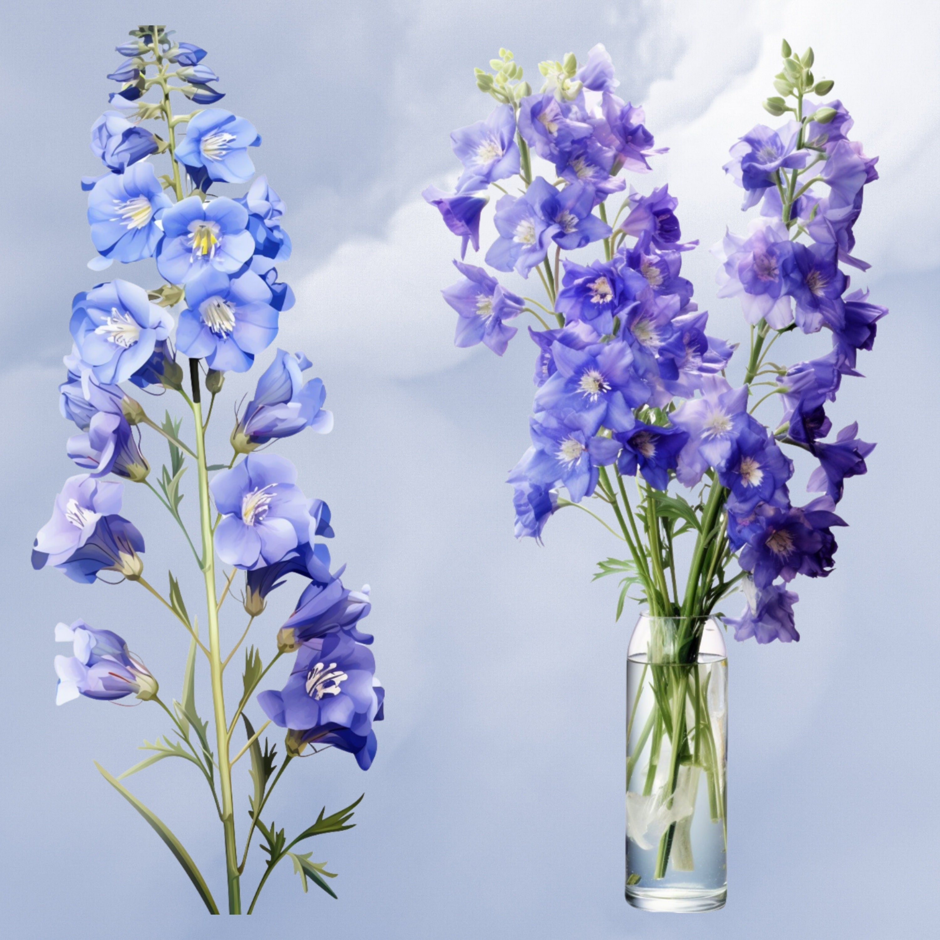 24 Watercolor Birth Month Flower Clipart, Birth Flowers in Vase, Birth ...