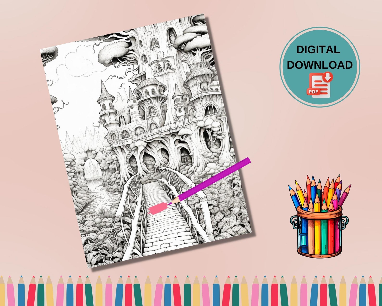 41 Enchanted Forest Coloring Book Pages, Magical Forest Coloring Pages ...