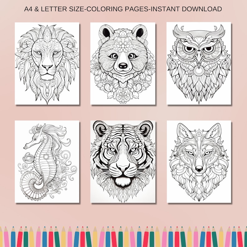 60 Mandala Animal Coloring Pages | Mandala Coloring | Forest Animal ...