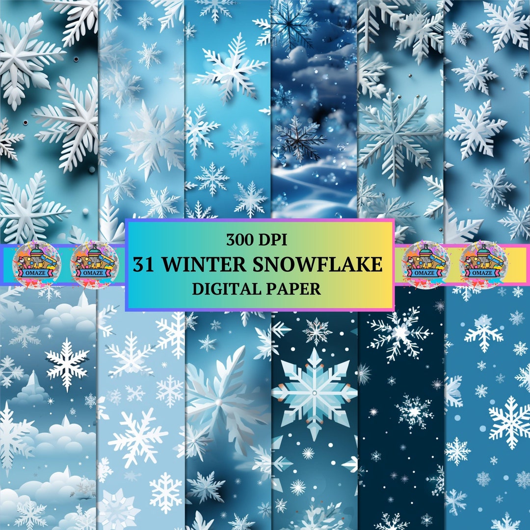 31 Snowflake Digital Paper Quilled Snowflake Backgrounds Scrapbook ...