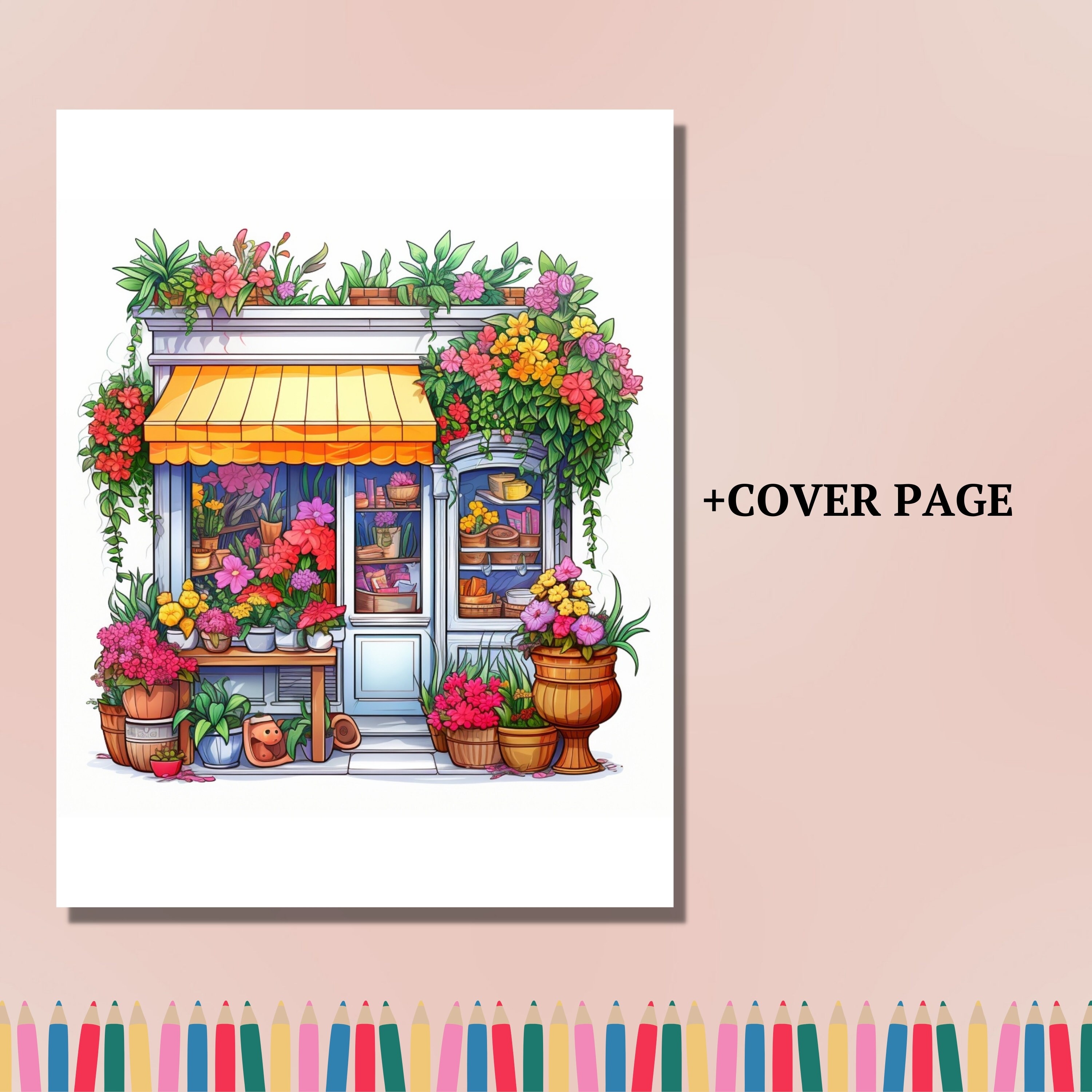 40 Flower Shop Coloring Pages, Flower Storefront Coloring Sheets ...