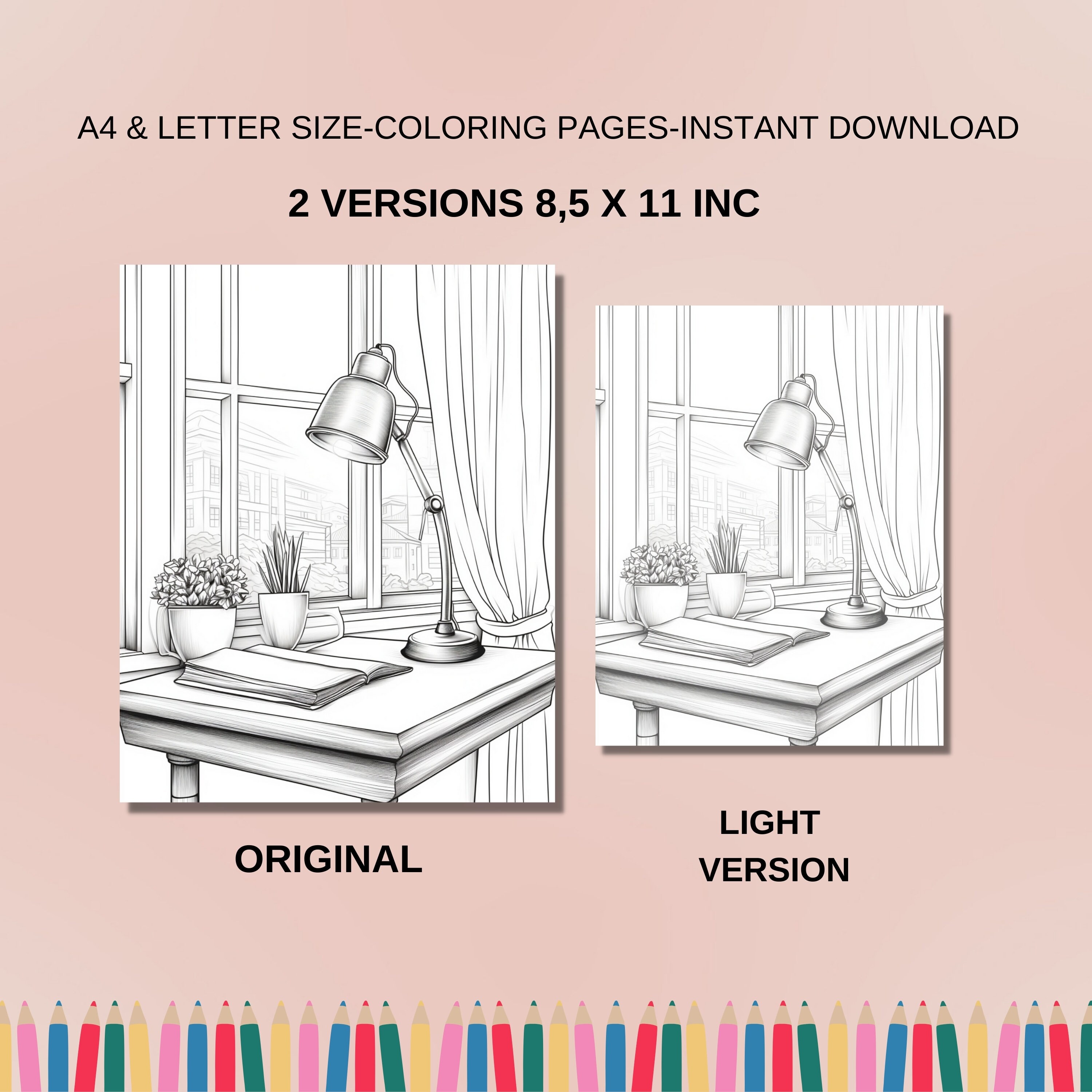 40 Reading Nook Coloring Pages Book Nook Pages, Bookshelf Coloring ...