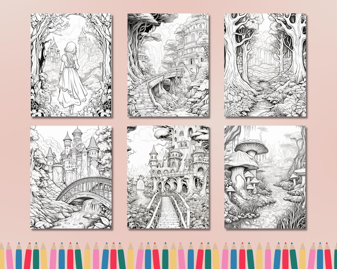 41 Enchanted Forest Coloring Book Pages, Magical Forest Coloring Pages ...