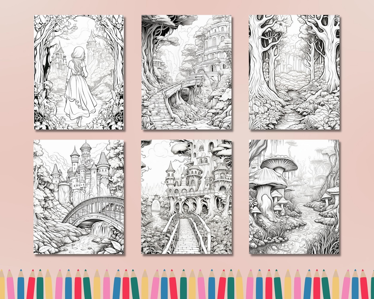 41 Enchanted Forest Coloring Book Pages, Magical Forest Coloring Pages ...