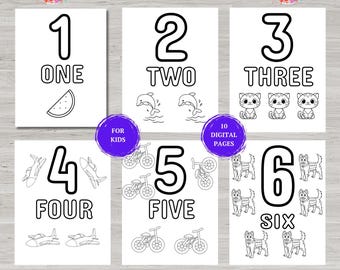 10 Number Worksheets, Toddler, Preschool & Kindergarten Coloring ...