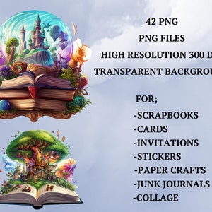 42 PNG Watercolor Fantasy Books Clipart, Book Clipart Bundle PNG ...