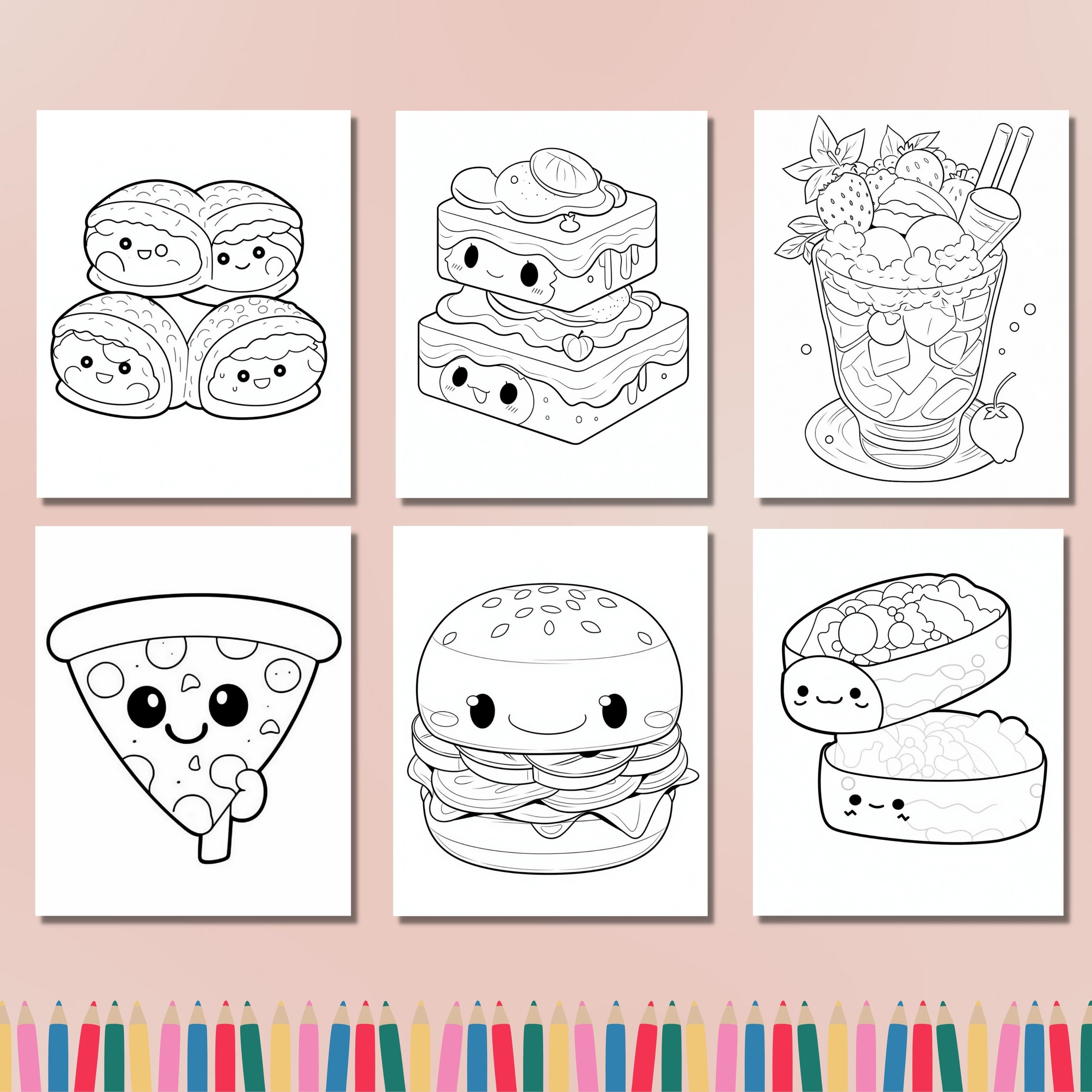 50 Kawaii Food Coloring Pages, Kawaii Cake, Cute Coloring, Kawaii Gifts ...