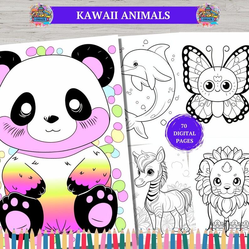 70 Kawaii Cute Animals Coloring Page Kawaii Cat Coloring - Etsy
