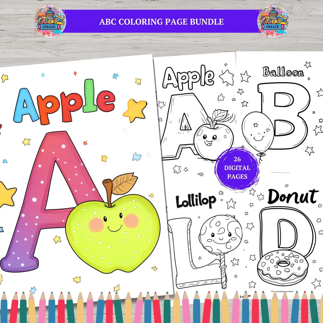Alphabet Coloring Book Pages, ABC Coloring Pages, Preschool Activity ...