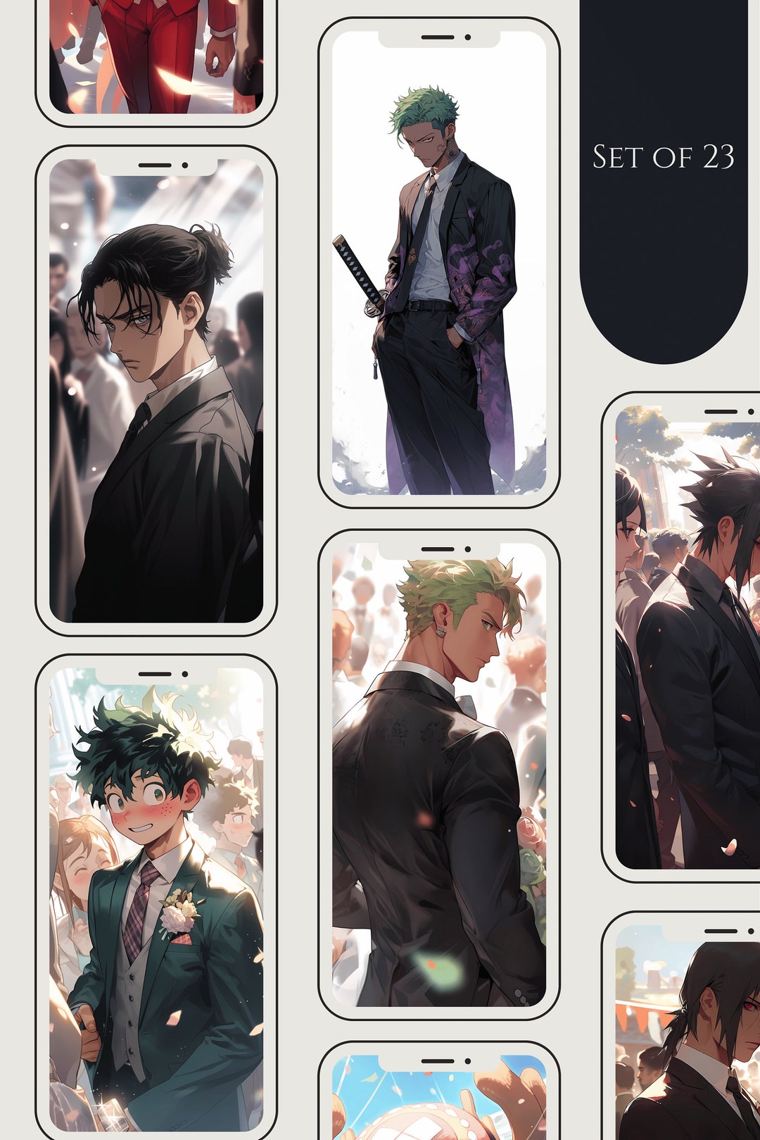 23in1 Anime Character Wall Art Printable Wallpaper Digital Download ...