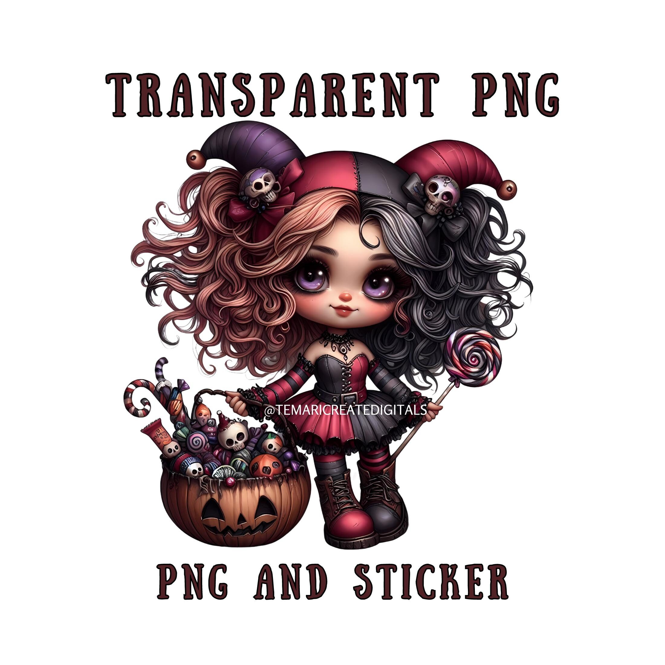 Gothic Chibi Girl Halloween Png, Gothic Girl Candy Collector, Halloween ...