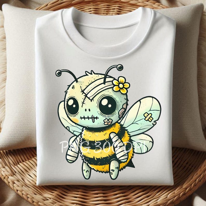 Zombie Bee Clipart: Spooky Kawaii PNG Bundle Digital Sublimation ...