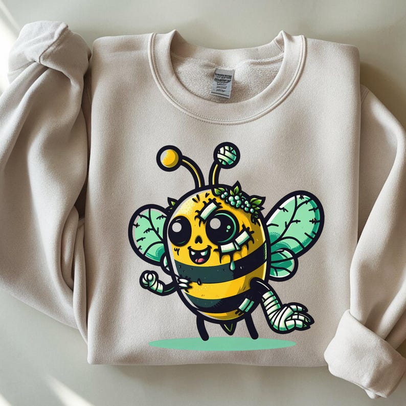 Zombie Bee Clipart: Spooky Kawaii PNG Bundle Digital Sublimation ...