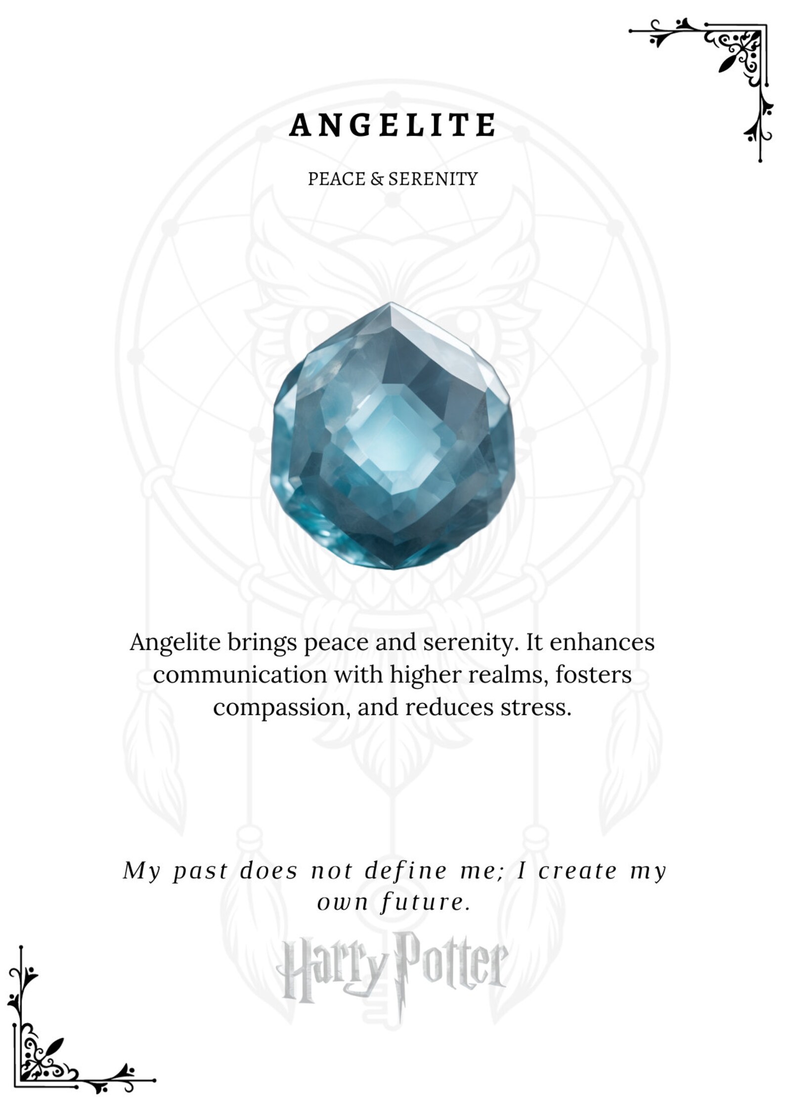 Crystal Meaning Cards: Angelite - Etsy