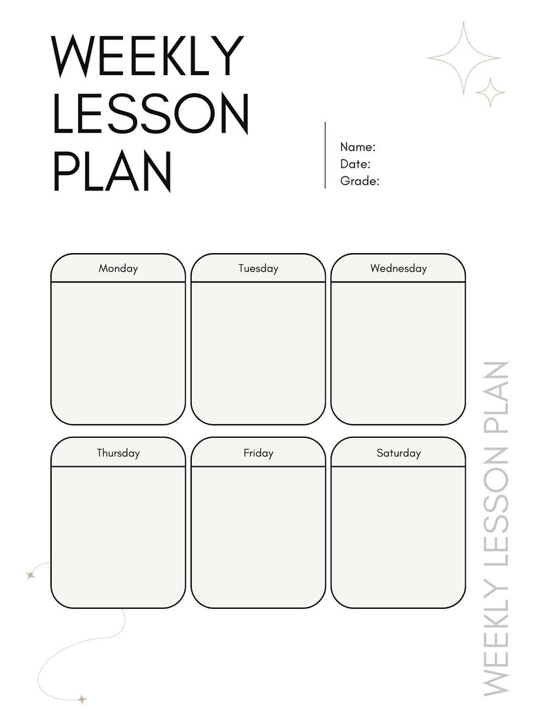 Lesson Plan Template - Etsy