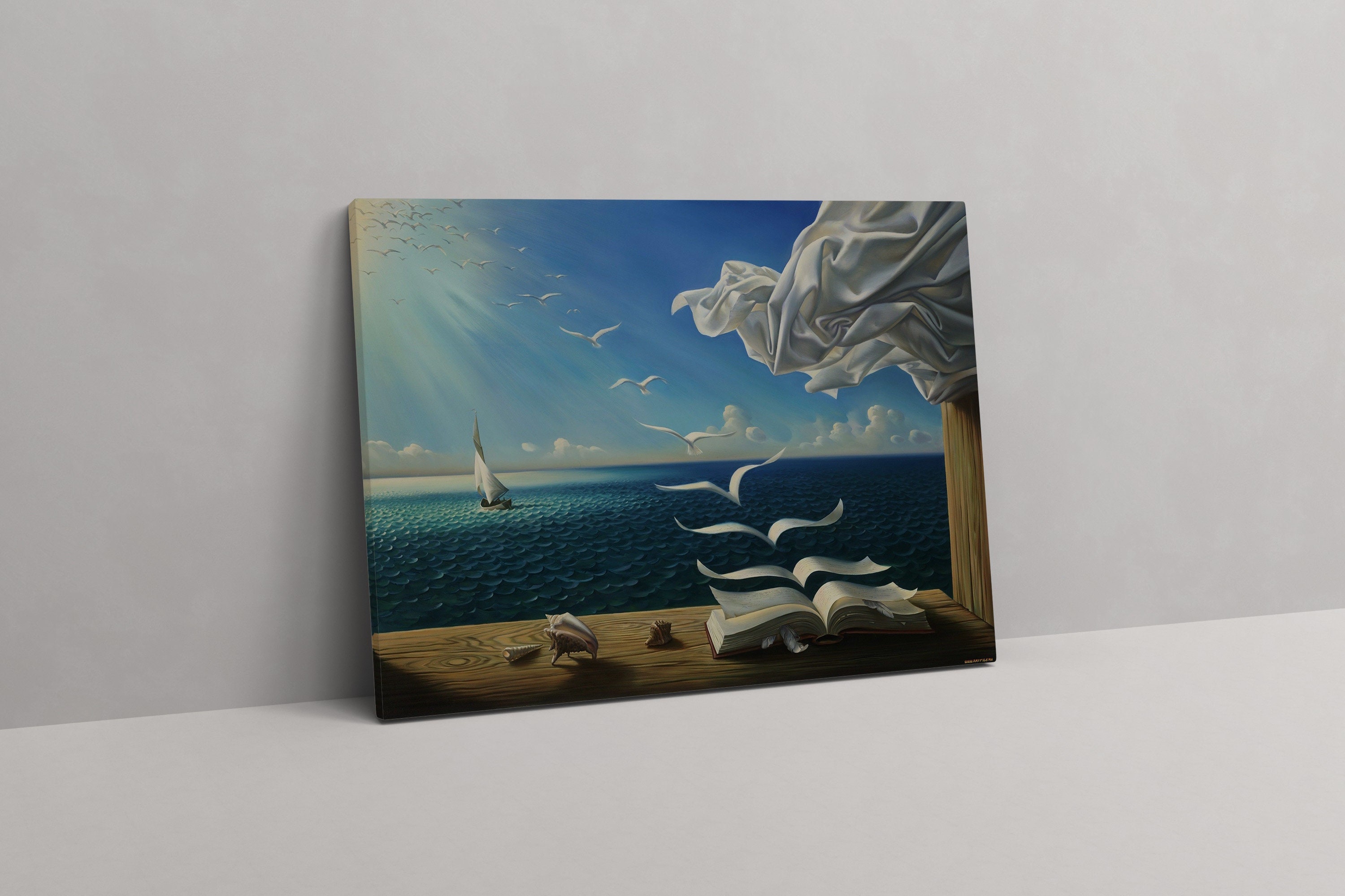 Salvador Dali Book to Birds Canvas - Etsy
