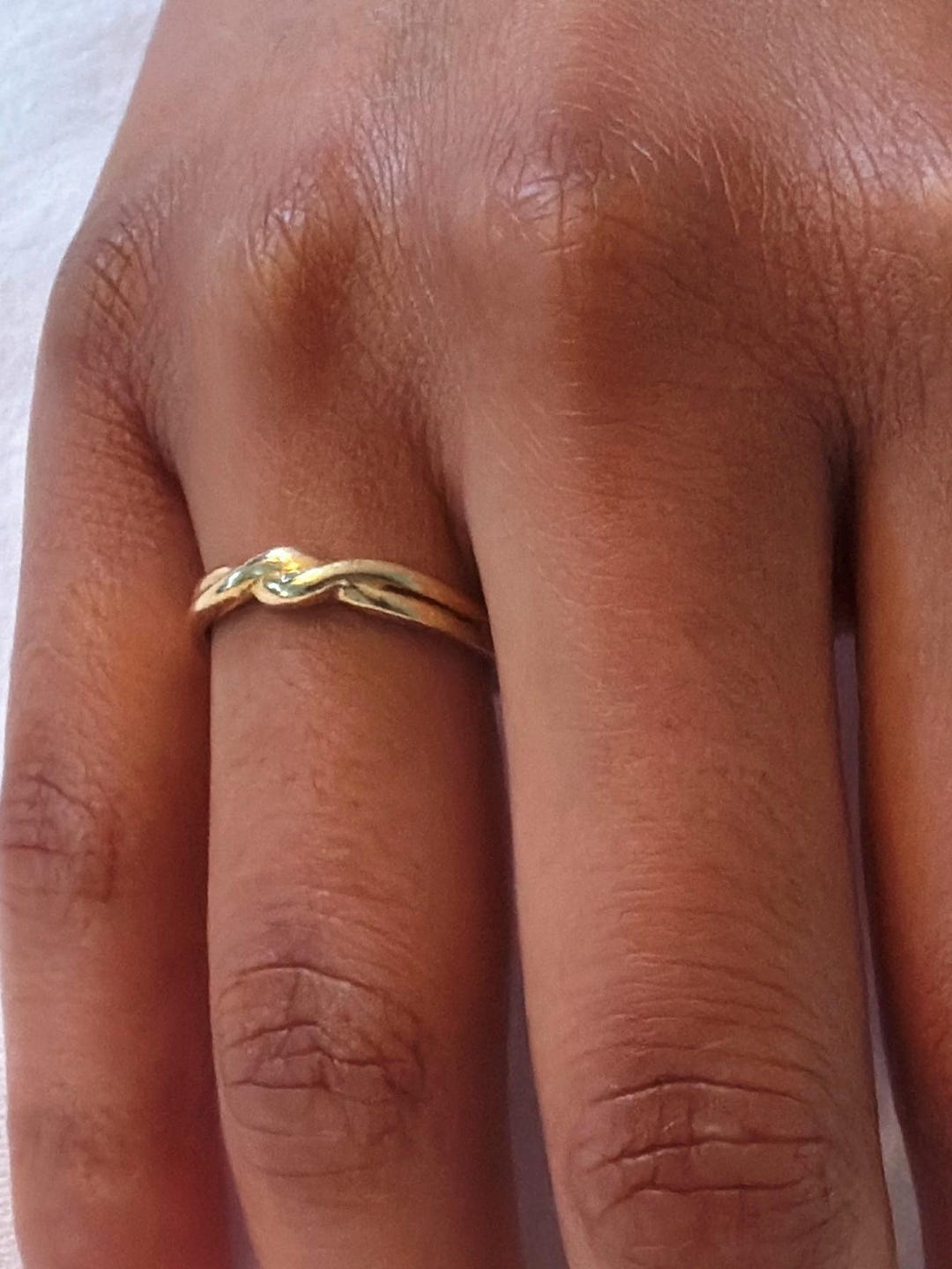 14K Solid Yellow Gold Braided Band Ring - Etsy
