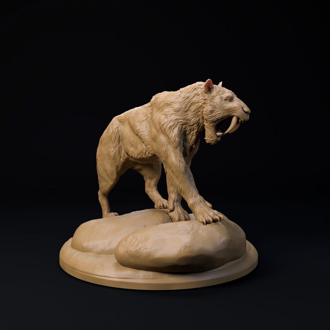 Smilodon 32mm Scale Model - Exceptional 3D Resin Printed Miniature ...