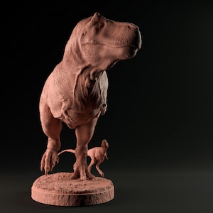 Tyrannosaurus Rex and Cub 1:35 Scale Model - Exceptional 3D Resin ...