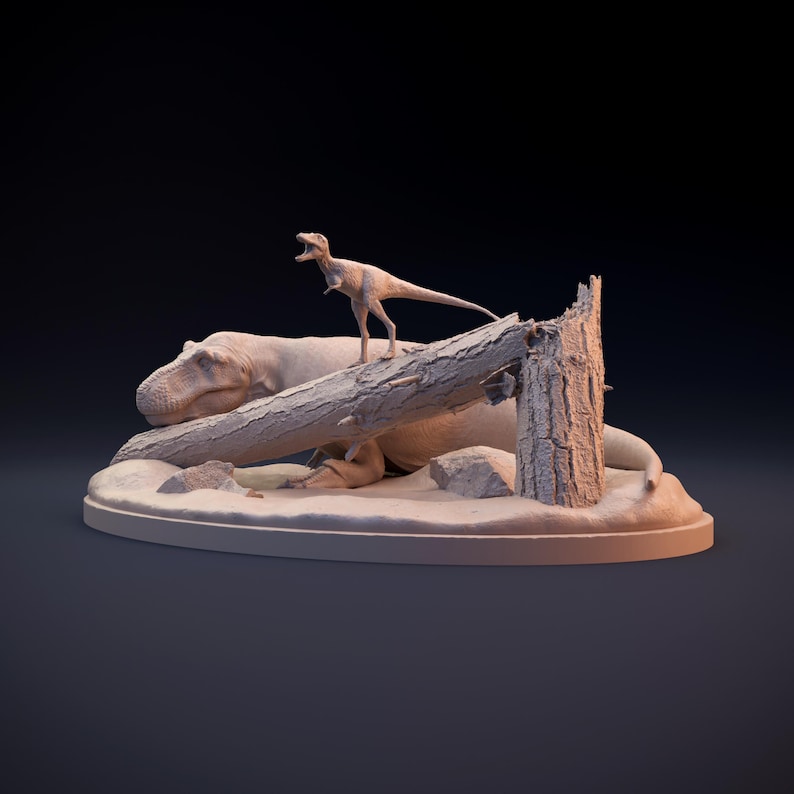 Tyrannosaurus Rex 1:35 Scale Model Diorama - 3D Printed Resin Miniature ...