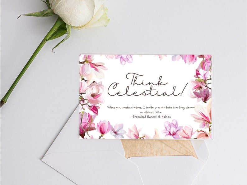 Think Celestial Spring Printout | Flower | LDS General Conference ...