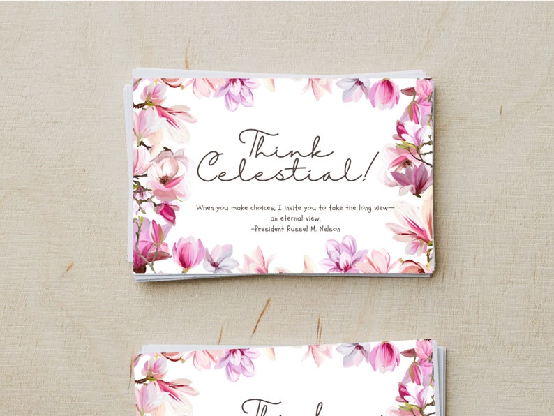 Think Celestial Spring Printout | Flower | LDS General Conference ...